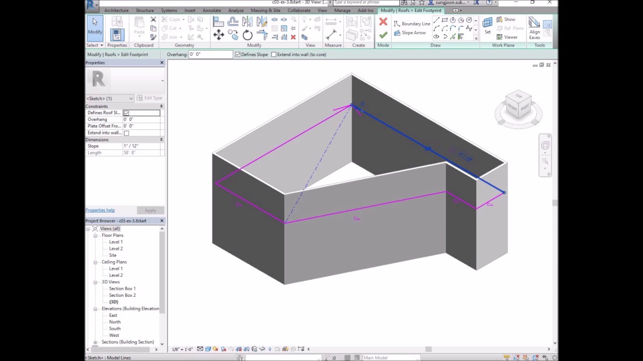 Revit Exercise_3.8_Create Slope Arrows - YouTube