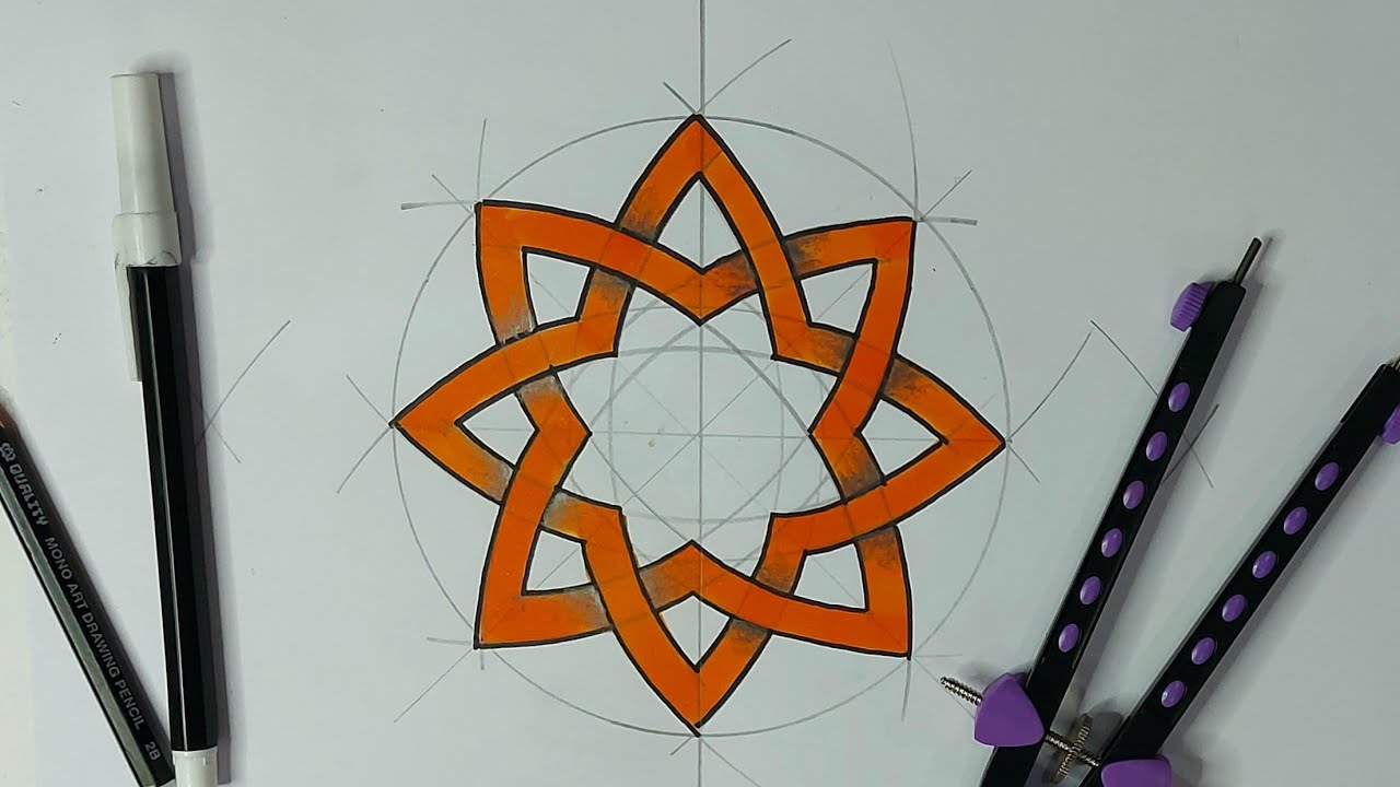 Easy Islamic Geometric Pattern - YouTube