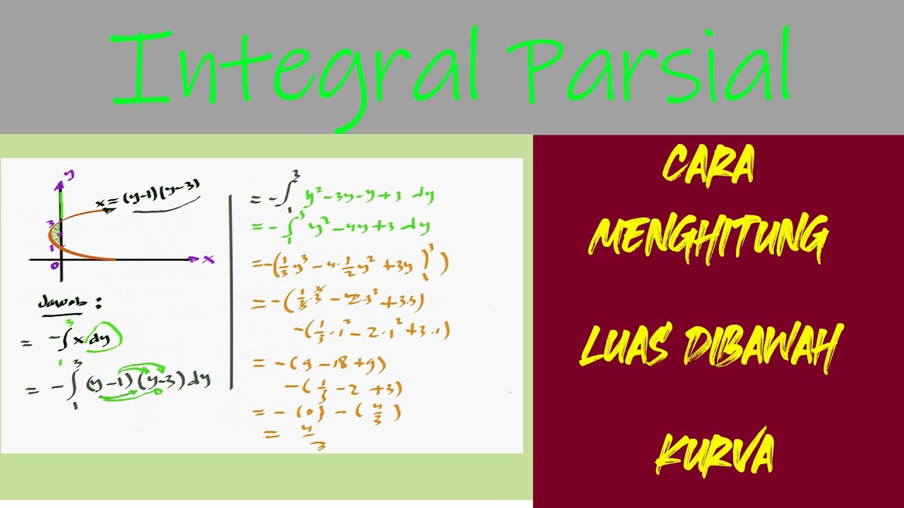 INTEGRAL PARSIAL- Cara Menghitung Luas Dibawah Kurva #belajardirumah # ...