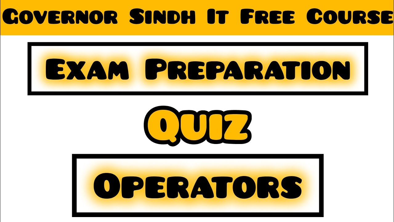 Typescript Quiz Preperation Exam Preparation Operators Quiz Governors It Initiative Youtube