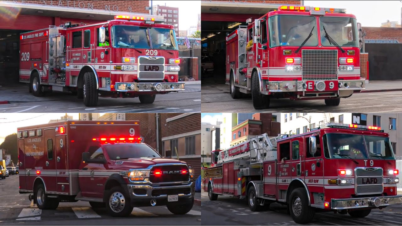 LAFD Station 9 Units Responding - YouTube