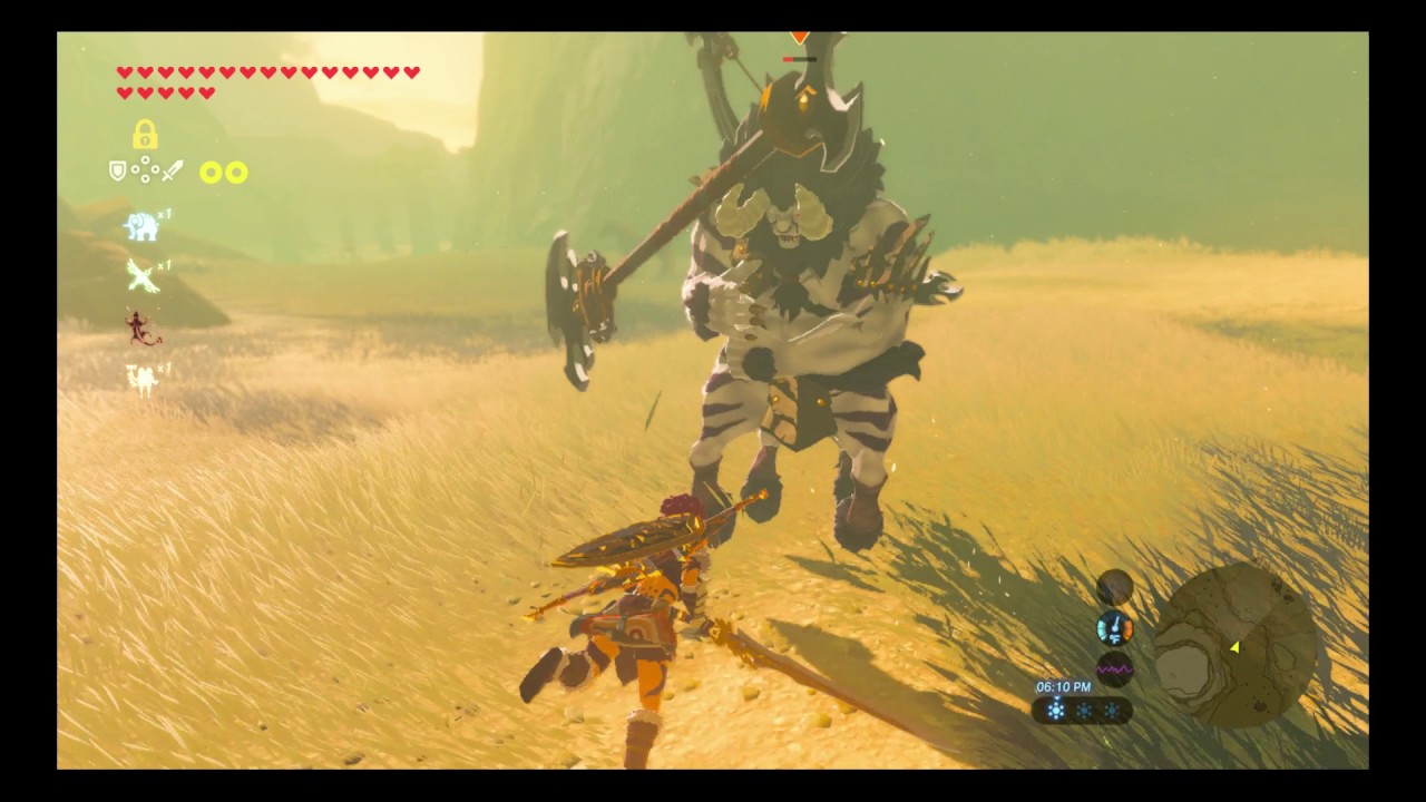 legend of zelda breath of the wild: lynel fight - YouTube