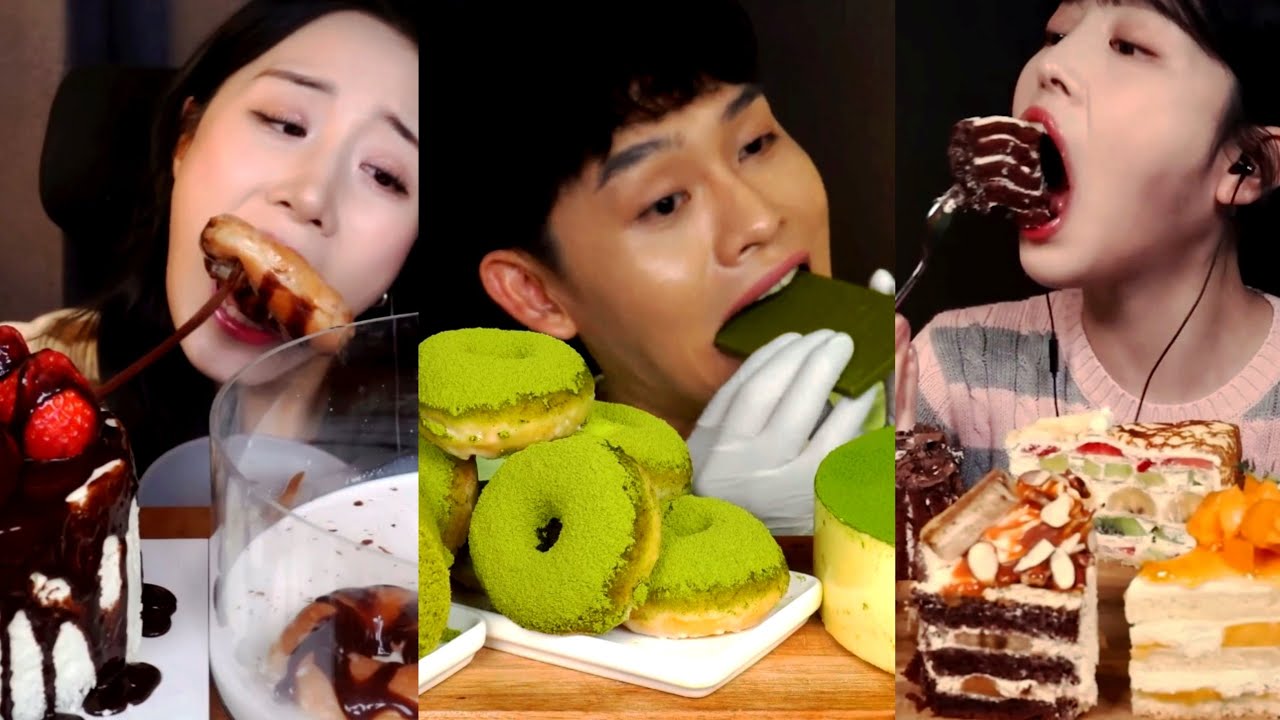 Mukbangers competing desserts, wow so delicious.🤤🍰🍩 - YouTube