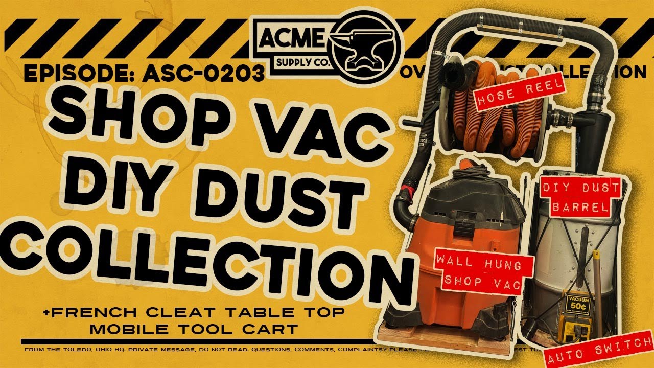 0203 - Dust Collection with Shop Vac, Hose Reel, DIY Barrel & Cyclone ...