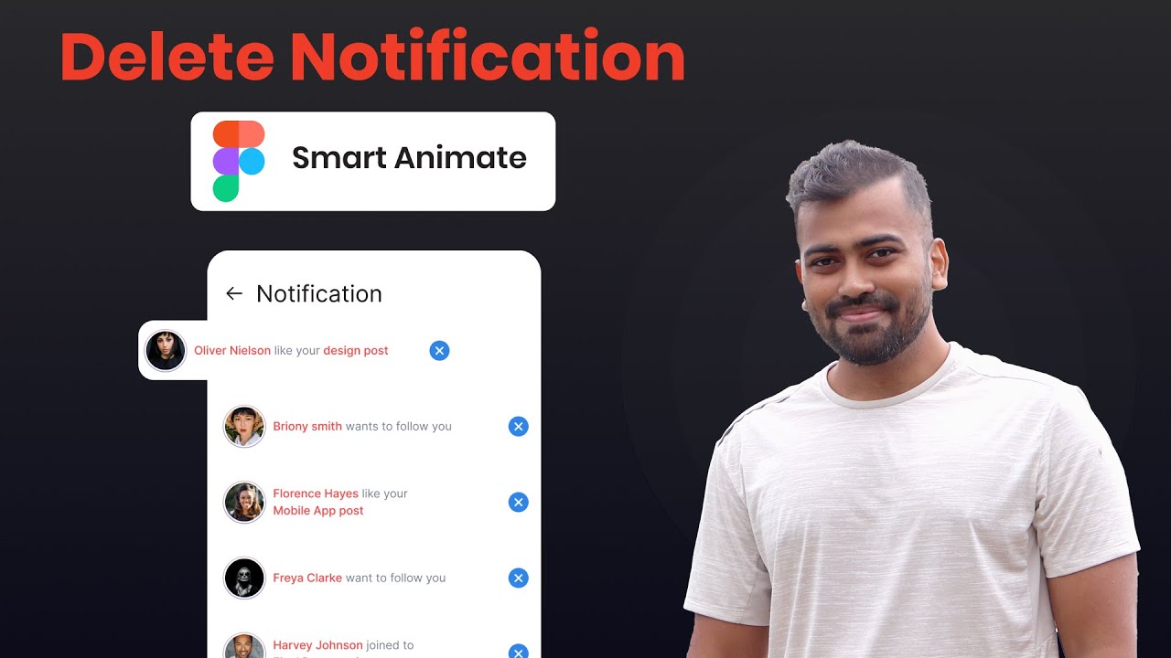 Delete Notification Animation | UI Animation | Figma Micro Interaction | Smart Animate - YouTube