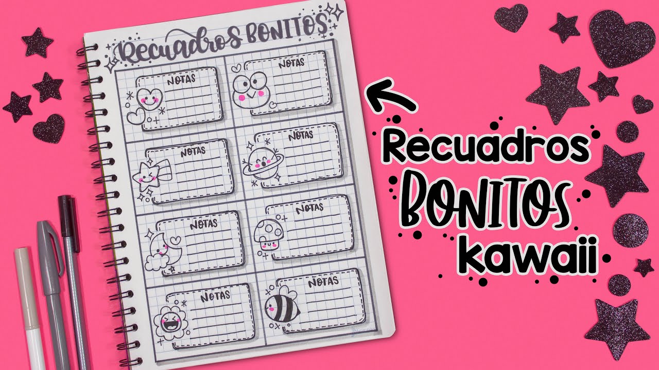 8 IDEAS de RECUADROS BONITOS solo con ROTULADOR NEGRO - YouTube