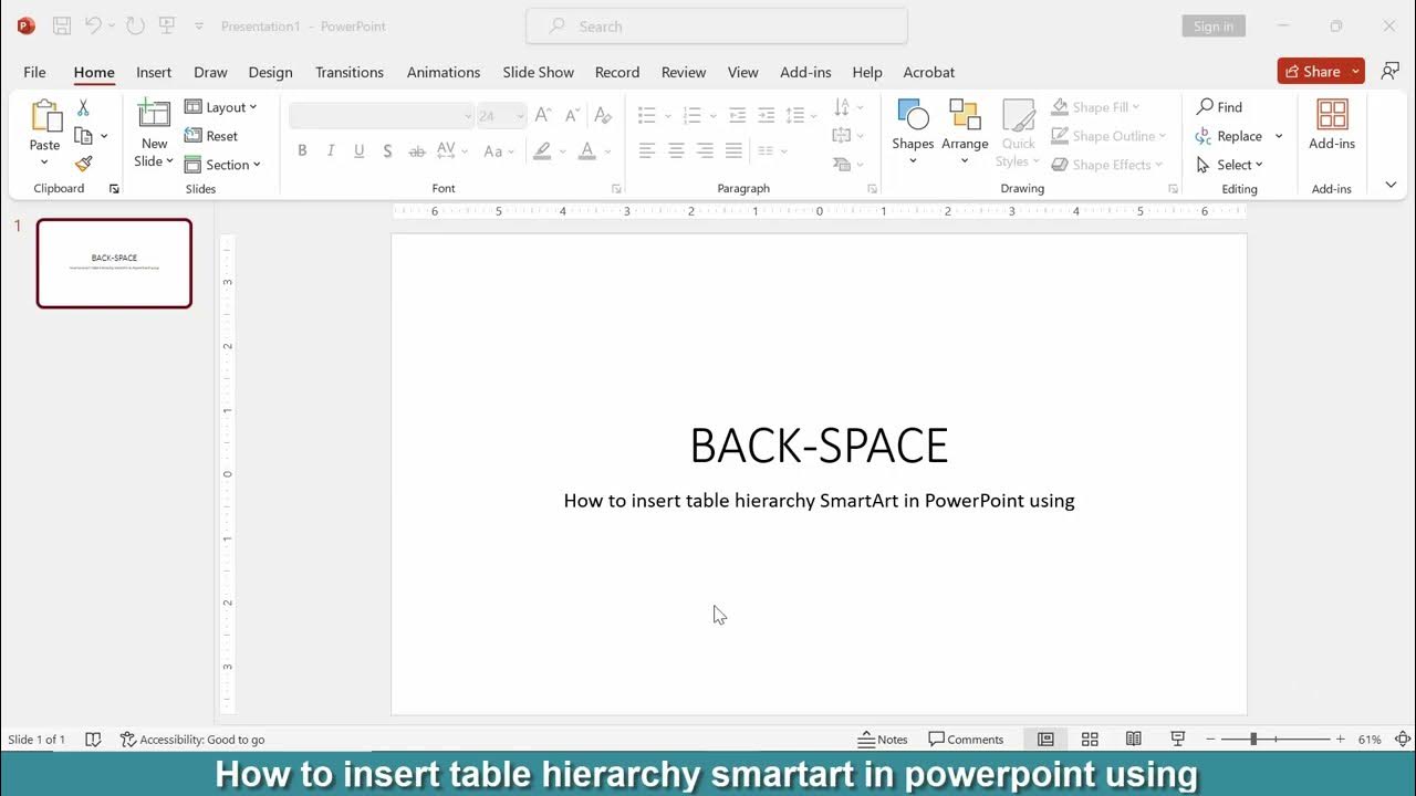 How to insert table hierarchy SmartArt in PowerPoint using - YouTube