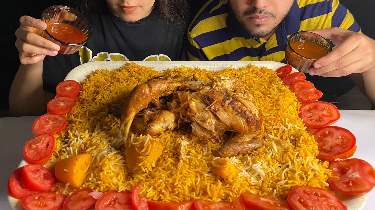 ASMR EATING - CHICKEN BIRYANI WITH WHOLE ROASTED CHICKEN | MUKBANG ...