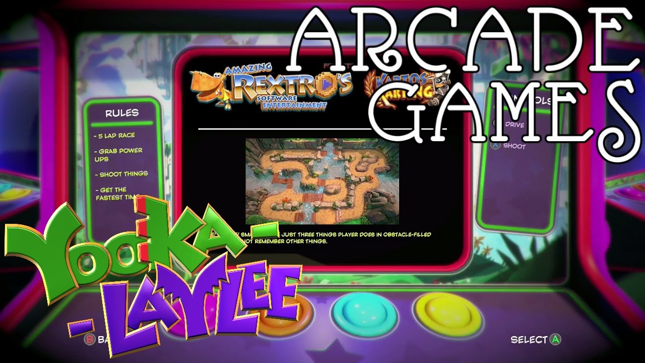 Yooka-Laylee | All Rextro Sixtyfourus Arcade Games - YouTube