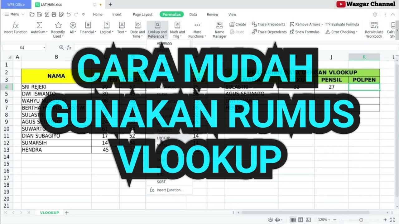 Tutorial VLOOKUP cara cepat dan mudah - YouTube
