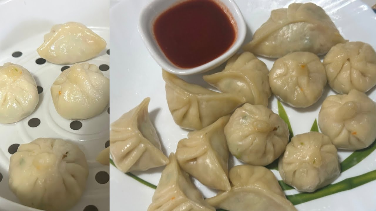 Veg momos Recipe | Momos dumpling | Easy way to fold momos | Steamed ...