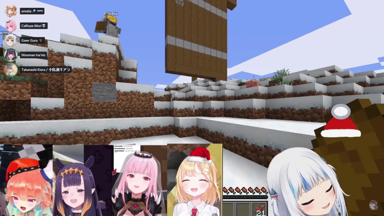Holomyth Minecraft Christmas - Ina snaps at Kiara's comment (Gura POV ...
