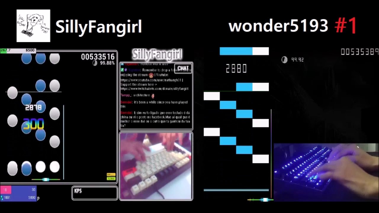 [osu!mania] SillyFangirl vs wonder5193 - ★8.03 Architecture - YouTube