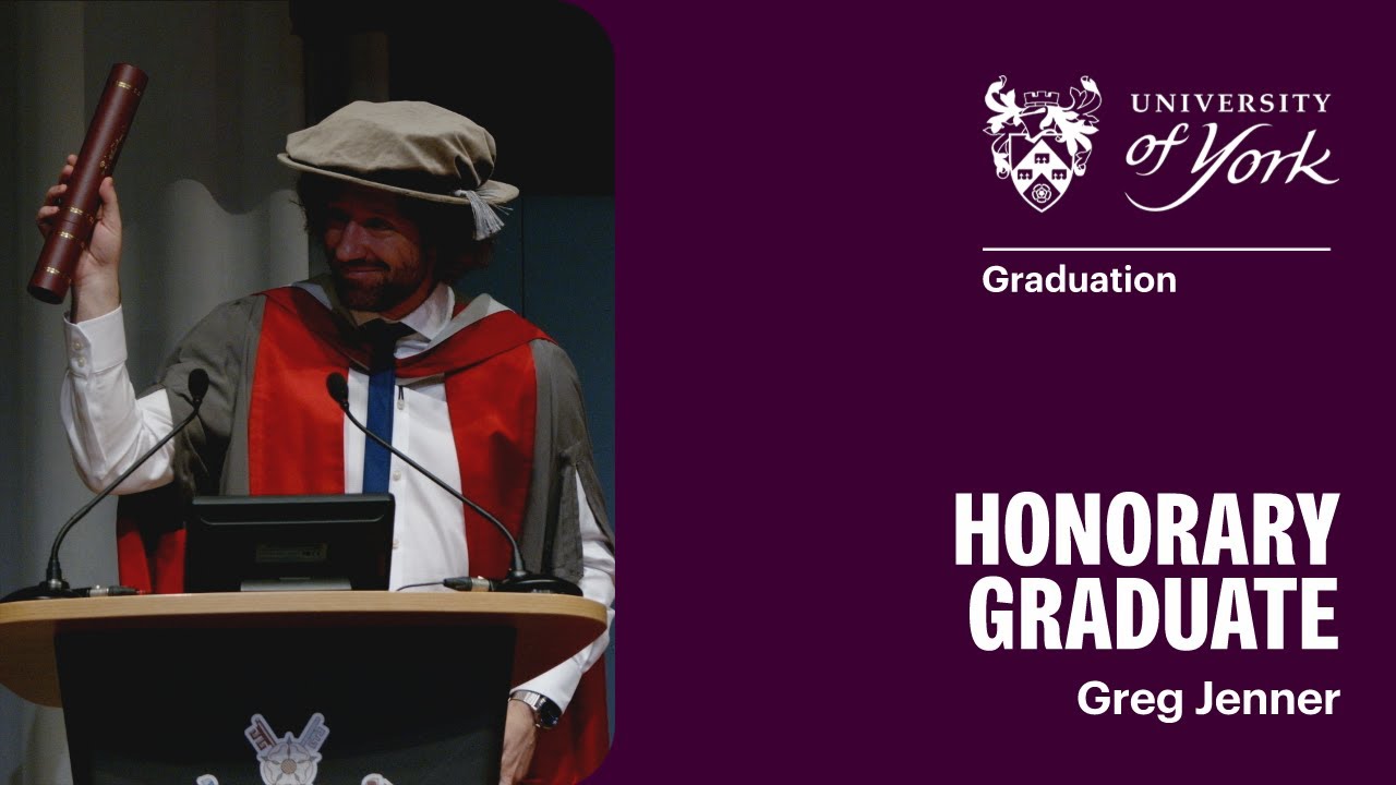 Dr Greg Jenner receives an honorary degree at the University of York ...