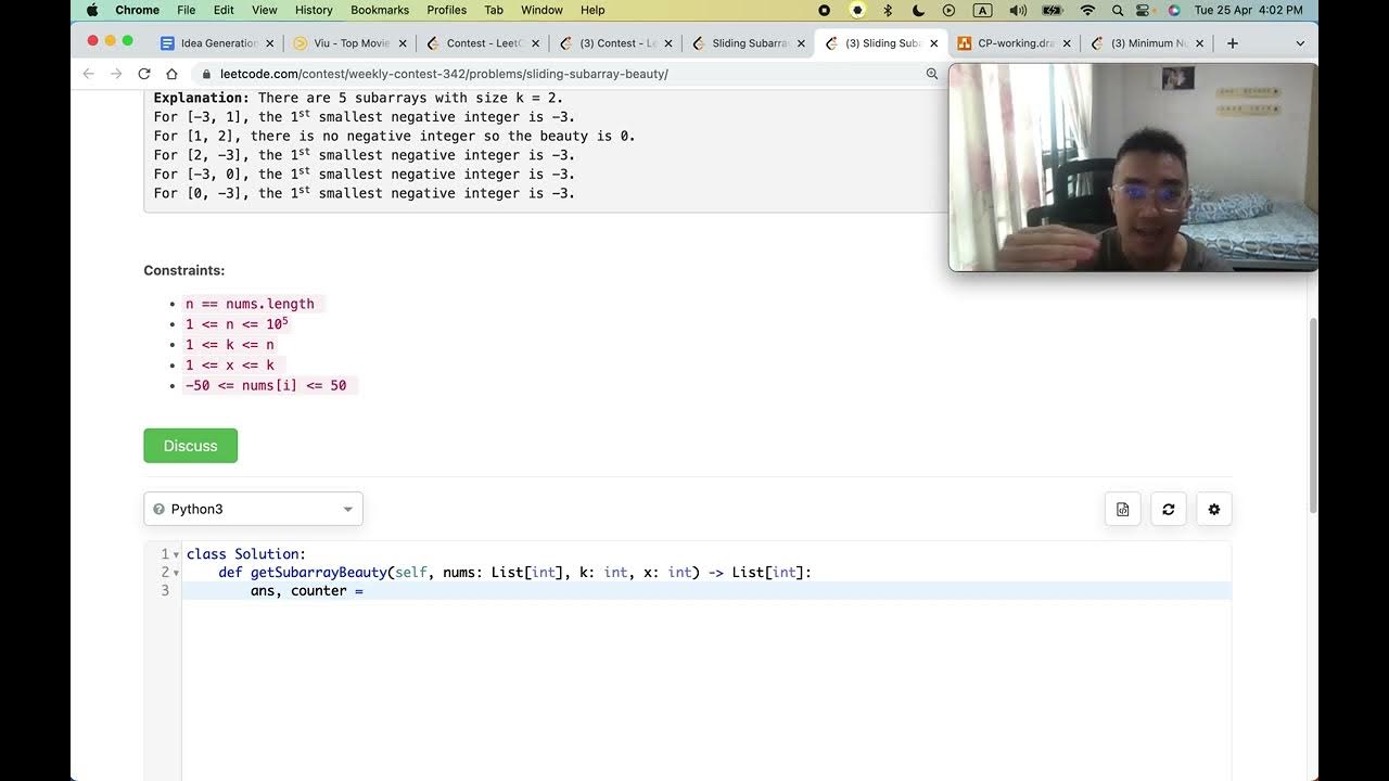 Leetcode 2653. Sliding Subarray Beauty (Full explanation and live coding) - YouTube