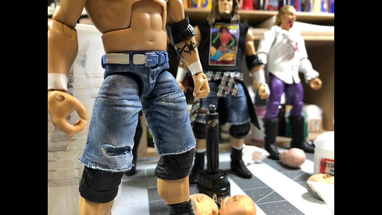 MAD REAPER - HOW TO DRY BRUSH DENIM!! CUSTOM ECW RAVEN FIGURE!! - YouTube