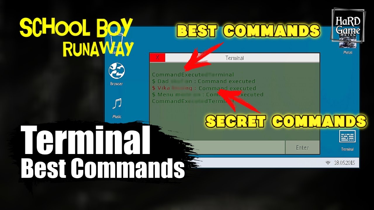 Best Commands Terminal In Schoolboy Runaway - YouTube
