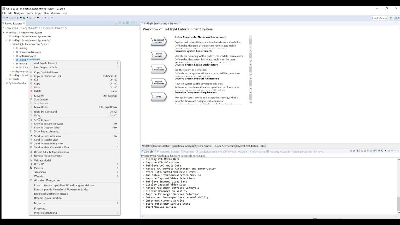 Python4Capella Add-on - Demonstration of use cases 3. Logical ...