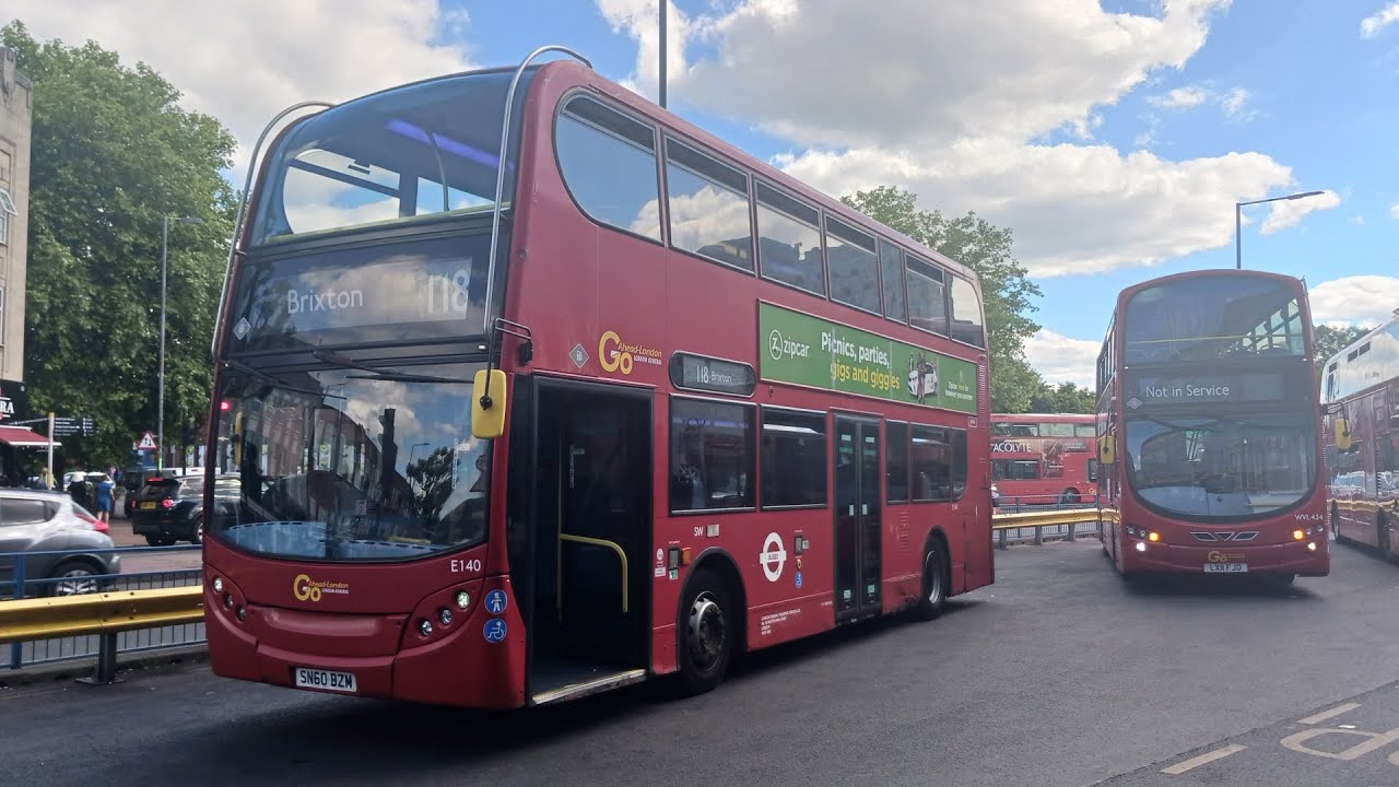 Full Route Visual | London Bus Route 118 | Morden - Brixton (E140 ...