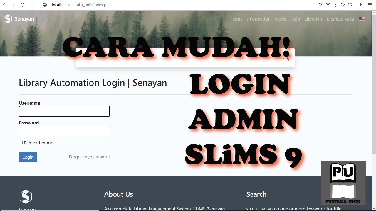 Cara Login Admin di SLiMS 9 Bulian - YouTube