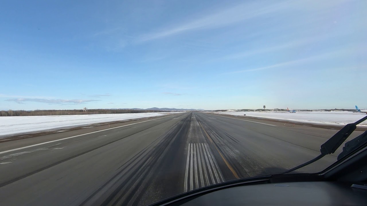 Embraer 175 take off front view from Quebec Jean-Lesage Airport - YouTube