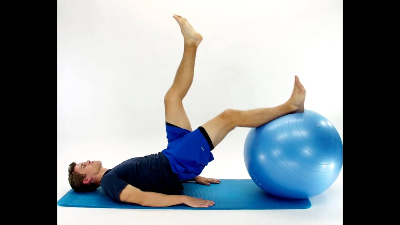 EXERCISE BALL - HAMSTRING CURLS - SINGLE LEG -hep2go - YouTube