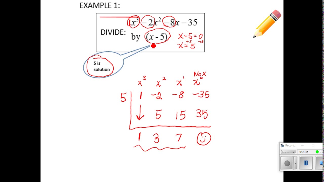 Polynomial SYNTHETIC Division YouTube Polynomial SYNTHETIC Division YouTube