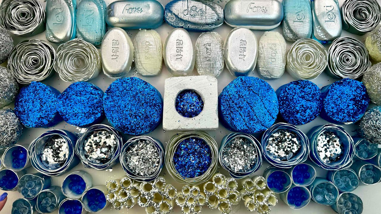 ASMR Gym chalk with glitter | Soap boxes with foam | Splitting gypsum ...
