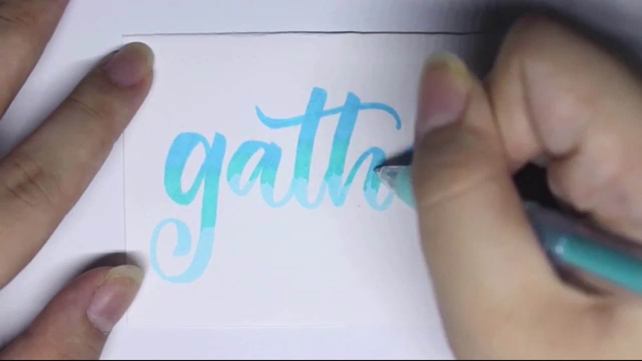 Calligraphy _How to blend color using Gel pen tutorial - YouTube