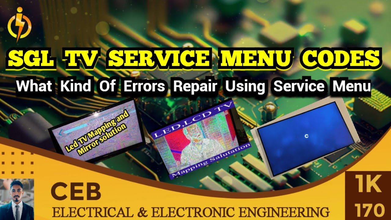 SGL Service menu codes | What kind of errors repair using service menu (factory settings) - YouTube
