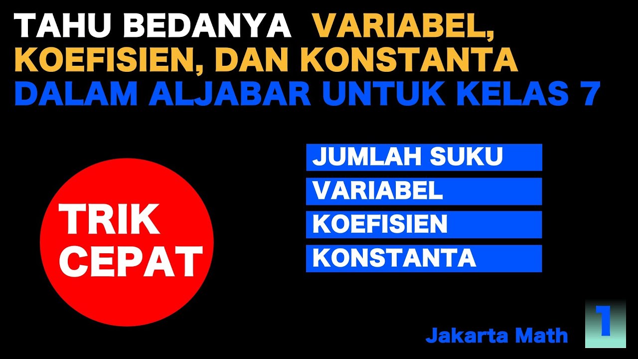 "Tahu Bedanya? Variabel, Koefisien, dan Konstanta dalam Aljabar untuk ...