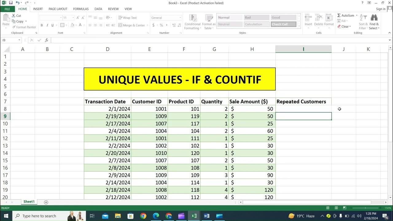 Unique Values Only In Excel If And Countif Unique Values How Find Duplicate Values