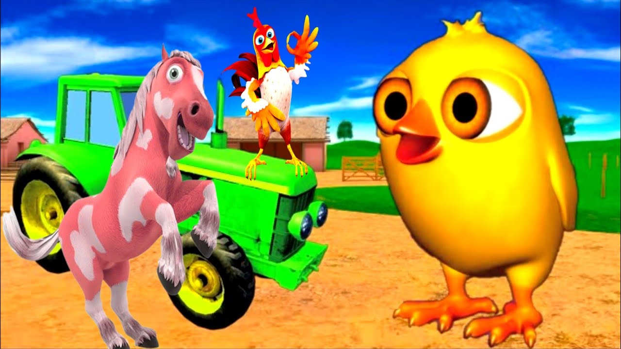 The Little Chick 3d - The Bull and the Farm Tractor - The Little Chick ...