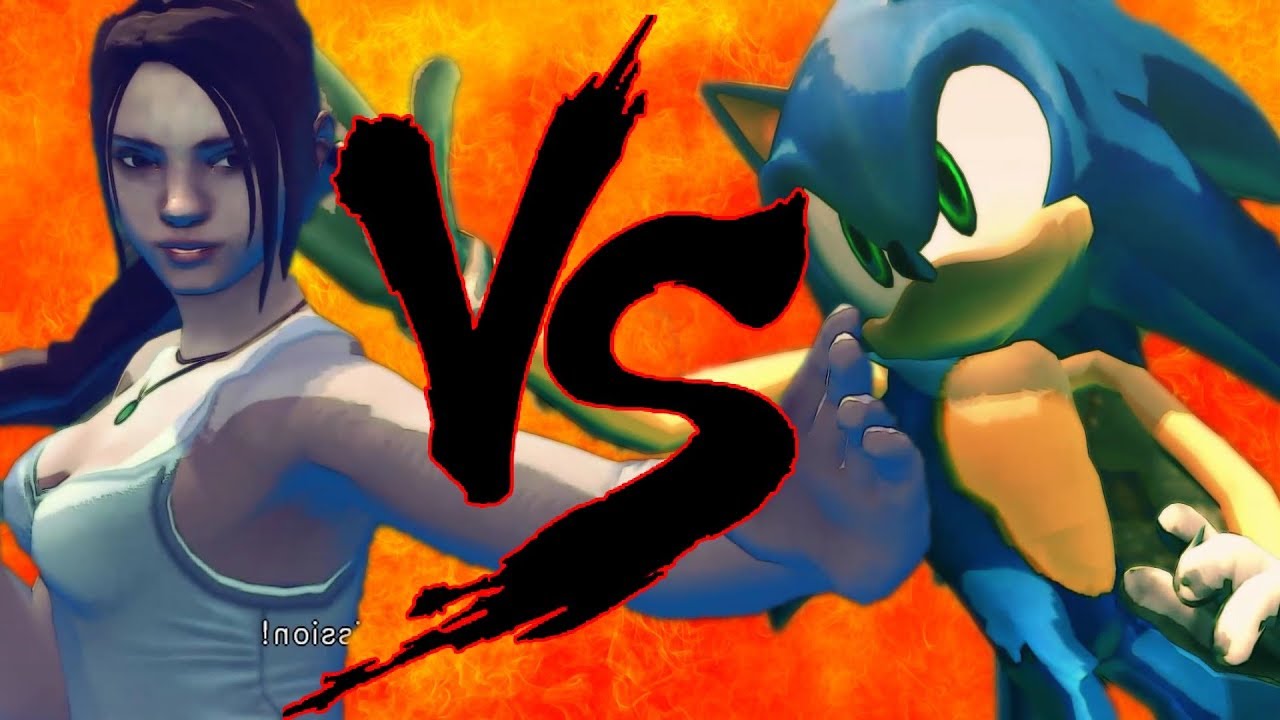 Sonic vs Lara Croft - Ultra Street Fighter IV - YouTube