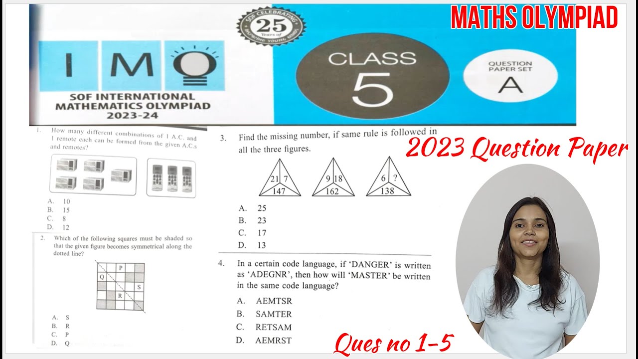 IMO 2023 Class 5 Question Paper SET A- Ques No 1-5 | Class 5 Math ...