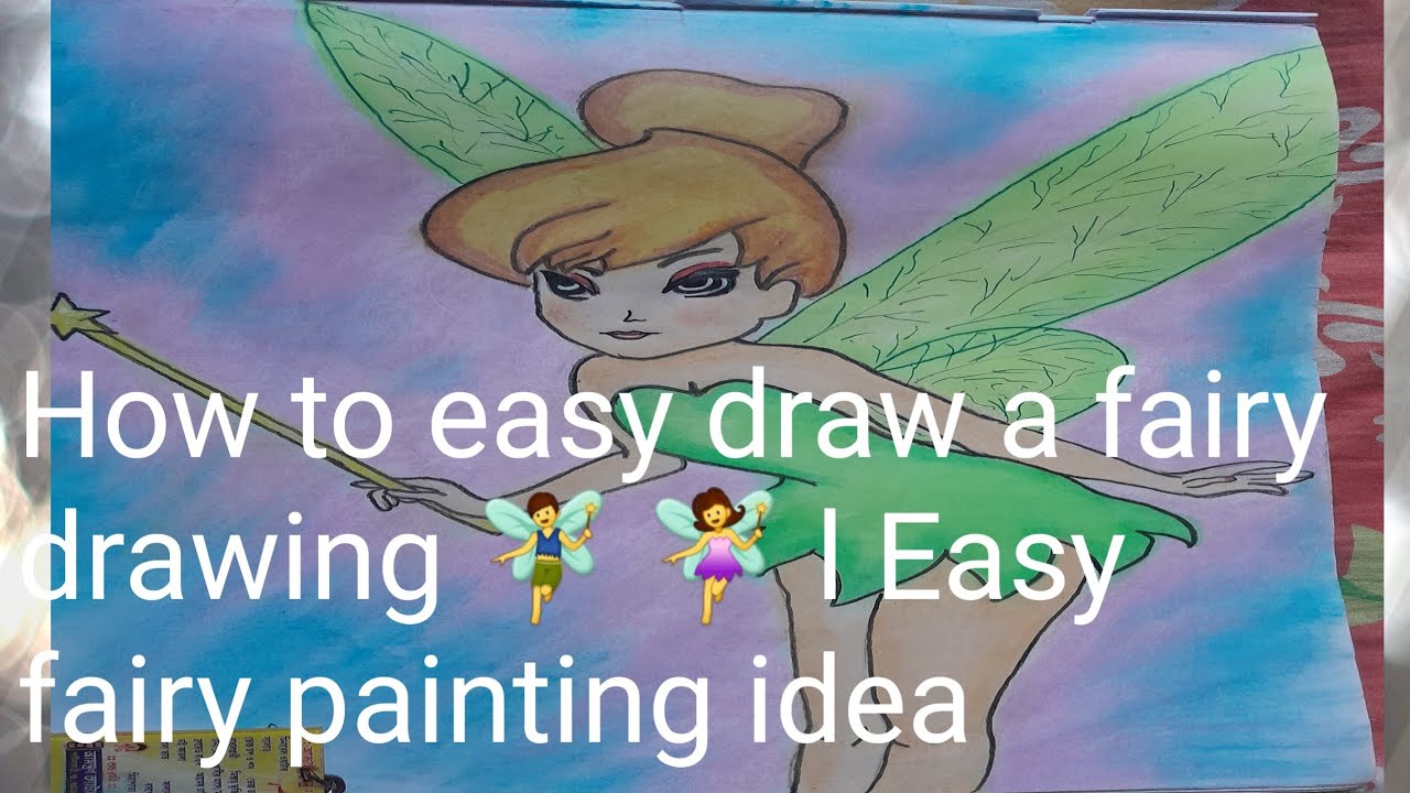 how to easy draw a fairy 🧚‍♀️ drawing l easy fairy painting idea - YouTube