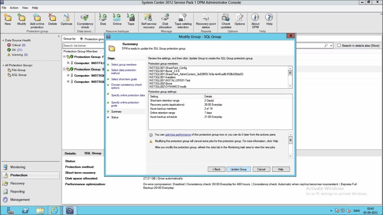 Microsoft System Center DPM 2012 SP1 Backup to Windows Azure Backup ...