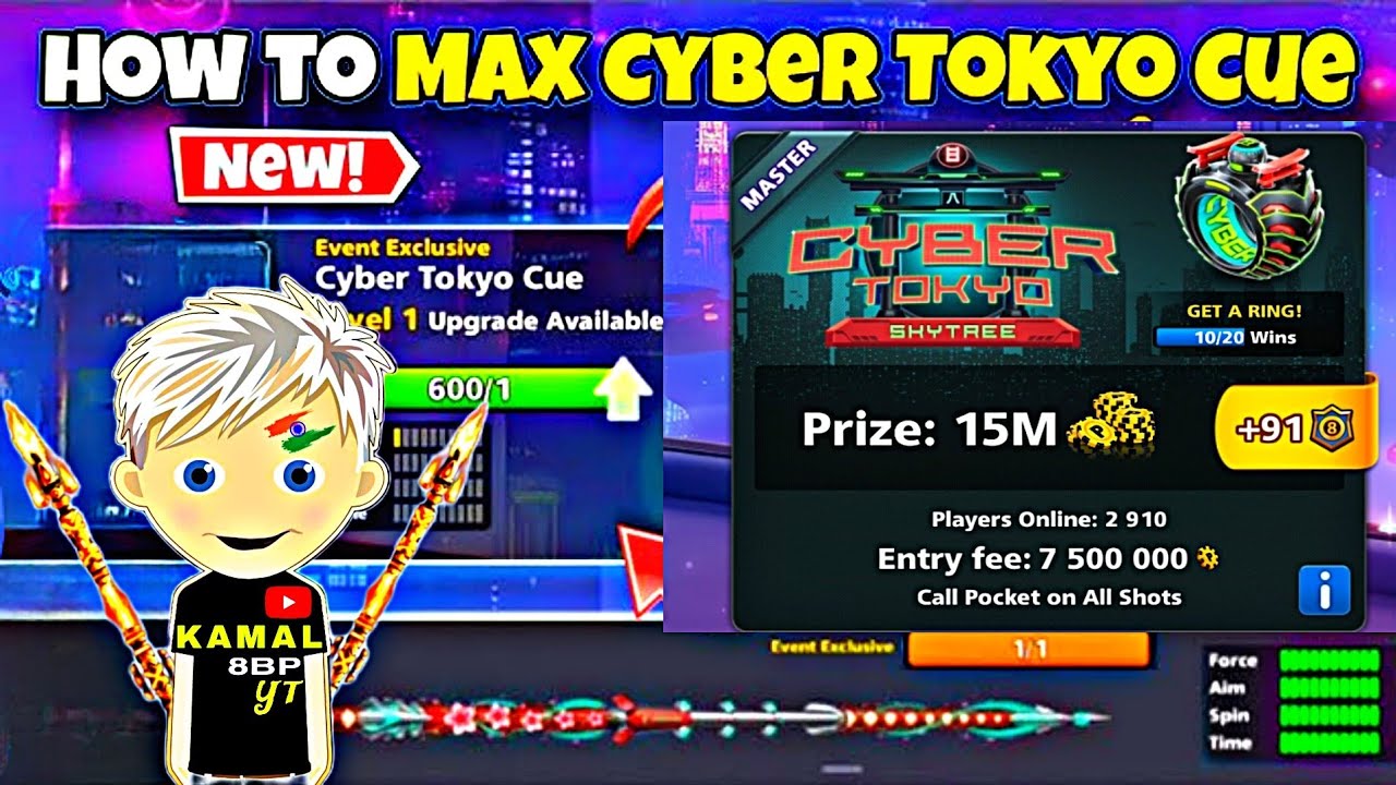 8 Balll Pool 🔥 Cyber Tokyo Ring 😱New Mission 💯 Complete Cue Max 🔥 # ...