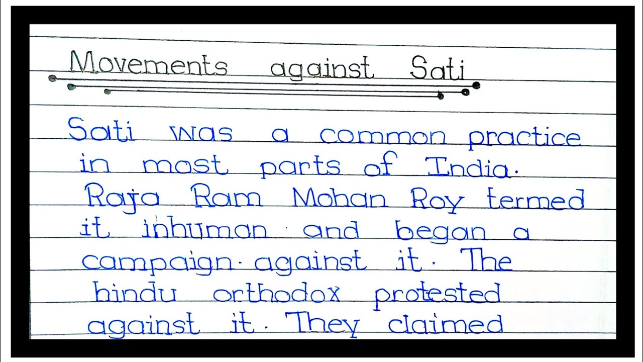 essay on movements against sati / sati essay in english / 10 lines on ...