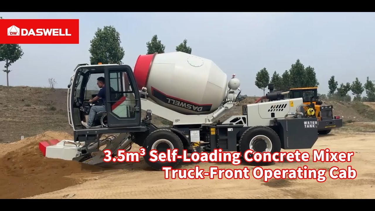 Test run before shipment of Daswell 3.5m3 Self-Loading Concrete Mixer ...