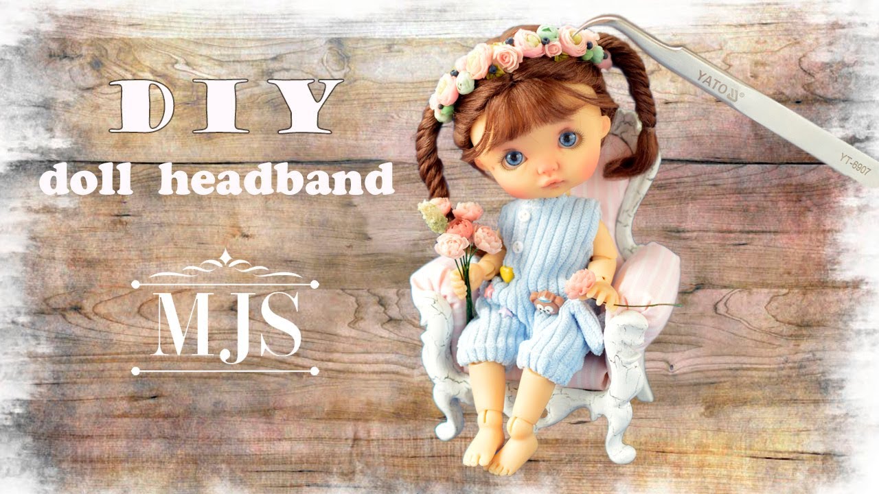 DIY Miniature doll headband | let's do the flowers headband for 1/8 ...
