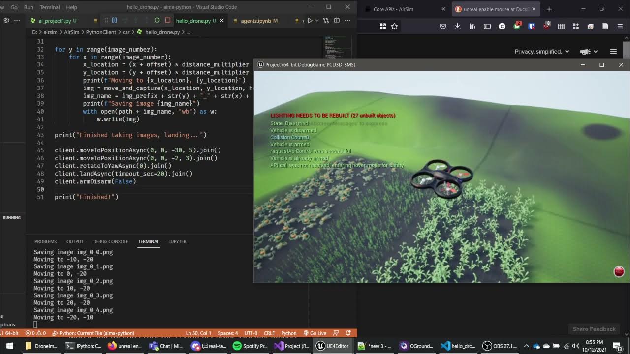 Unreal Airsim Drone Project With Python Youtube