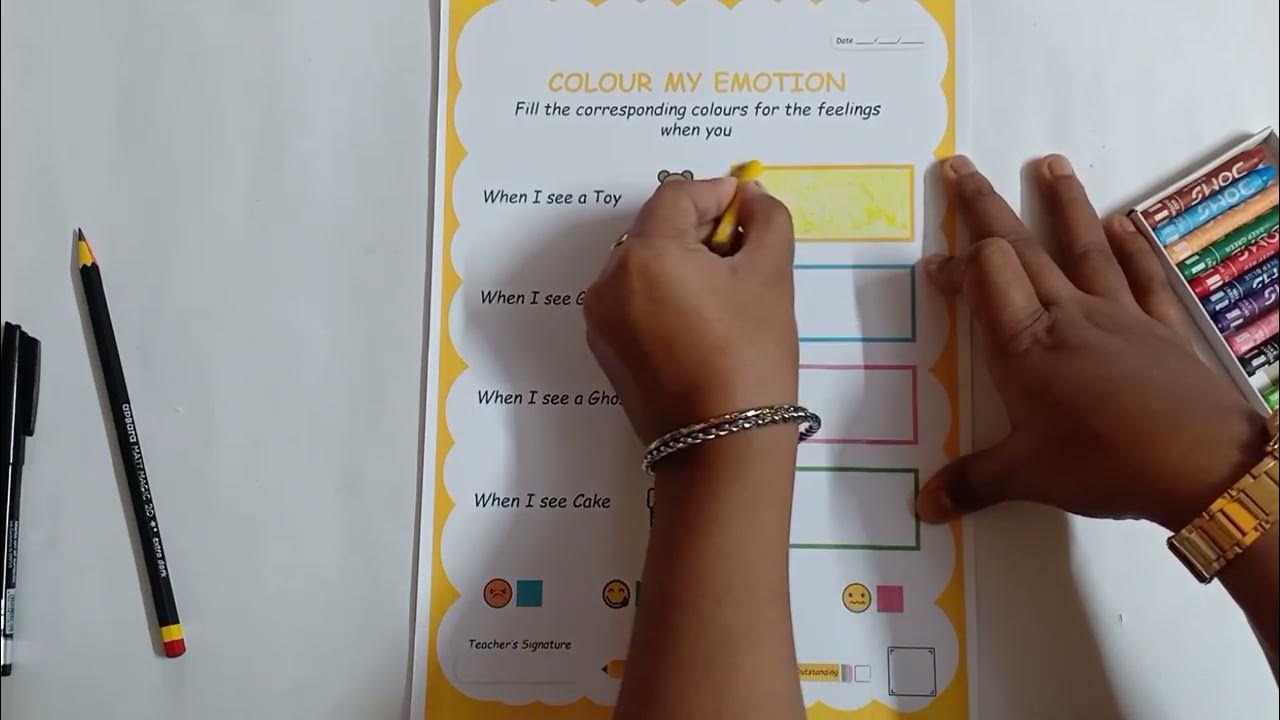 Playgroup Worksheet || Learn Colour My Emotions || See and fill colour ...