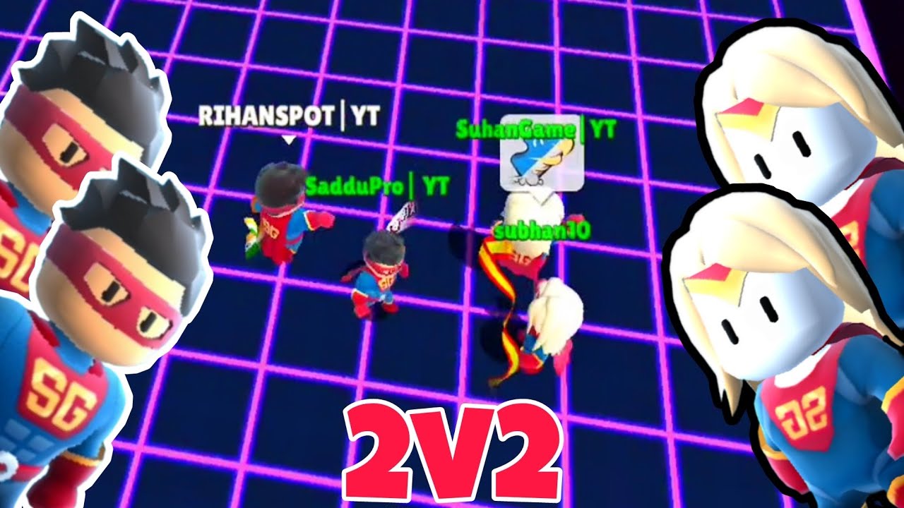 2V2 Super Guy vs Super Girl Battle Stumble Guys - YouTube