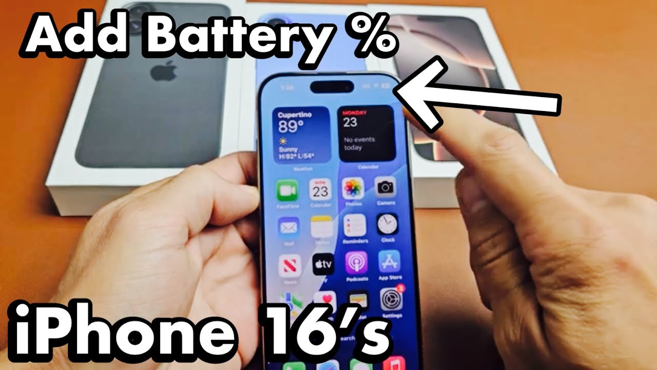 iPhone 16's: How to Add Battery Percentage % to Status Bar - YouTube