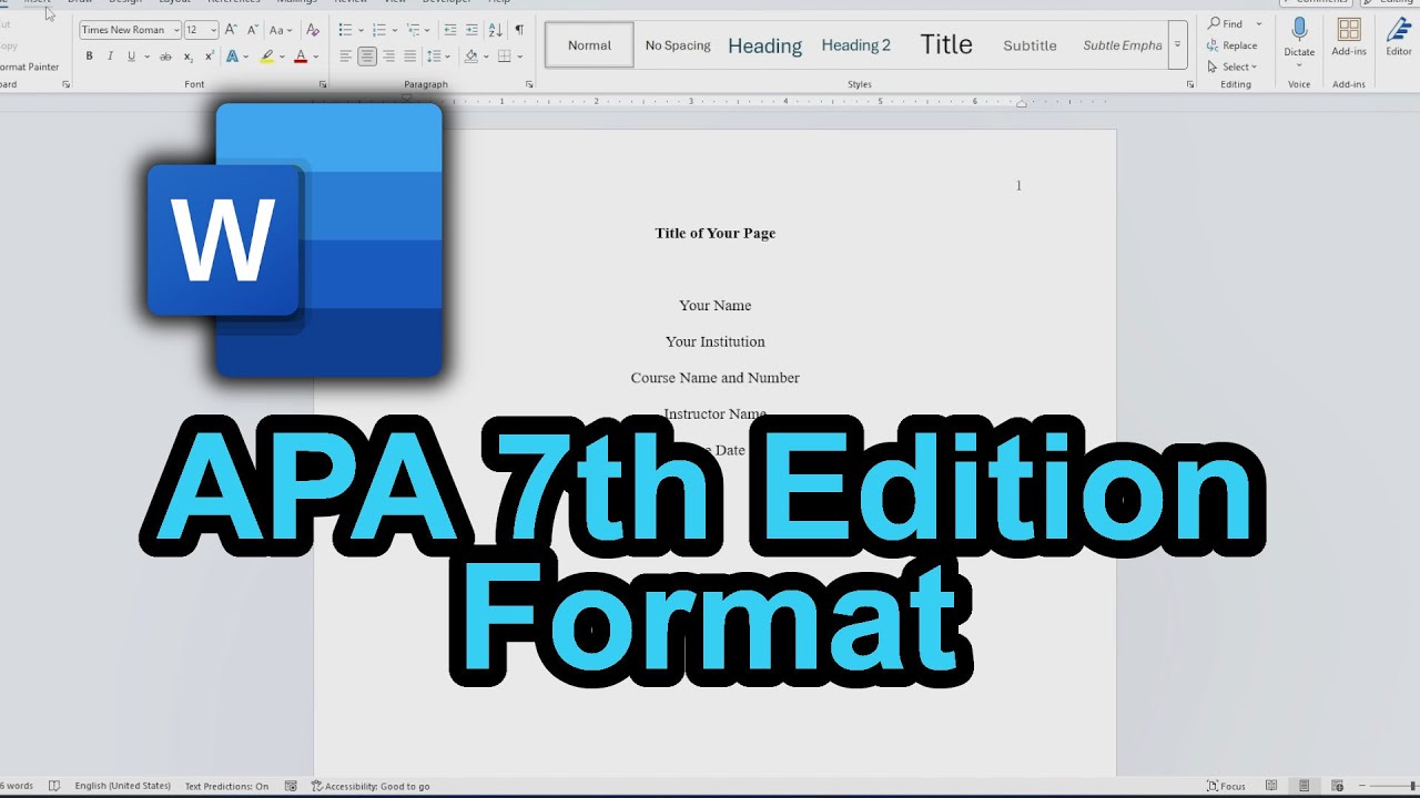 How to Format Word For APA 7th Edition - YouTube