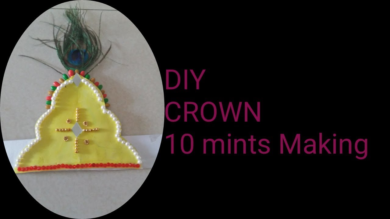How to make easy Crown for Krishna # kids fancy dress - YouTube