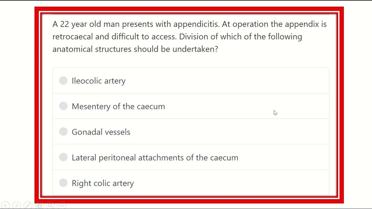 MRCS question solve (CRACK MRCS) Position of appendix - YouTube