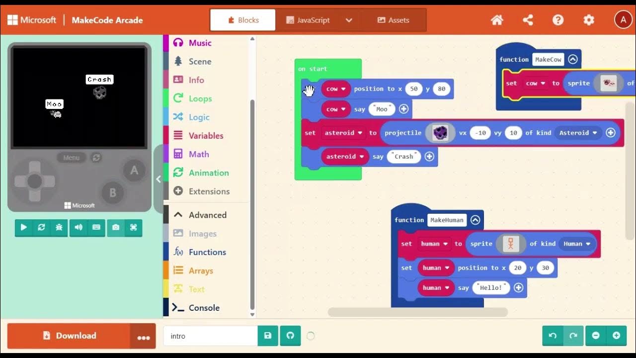 Use Functions In Makecode Arcade - YouTube