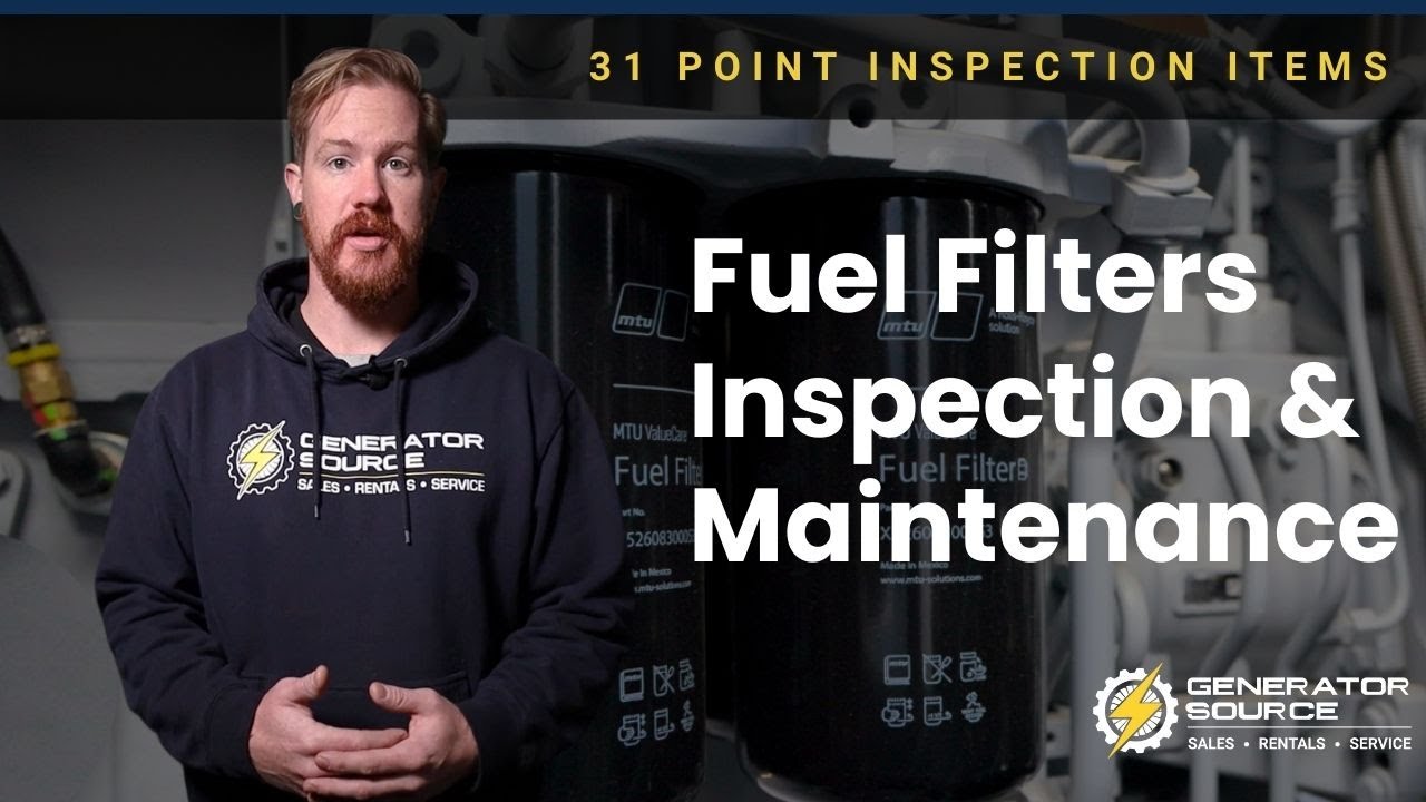 Commercial Generator Primary & Secondary Fuel Filters Inspection - YouTube